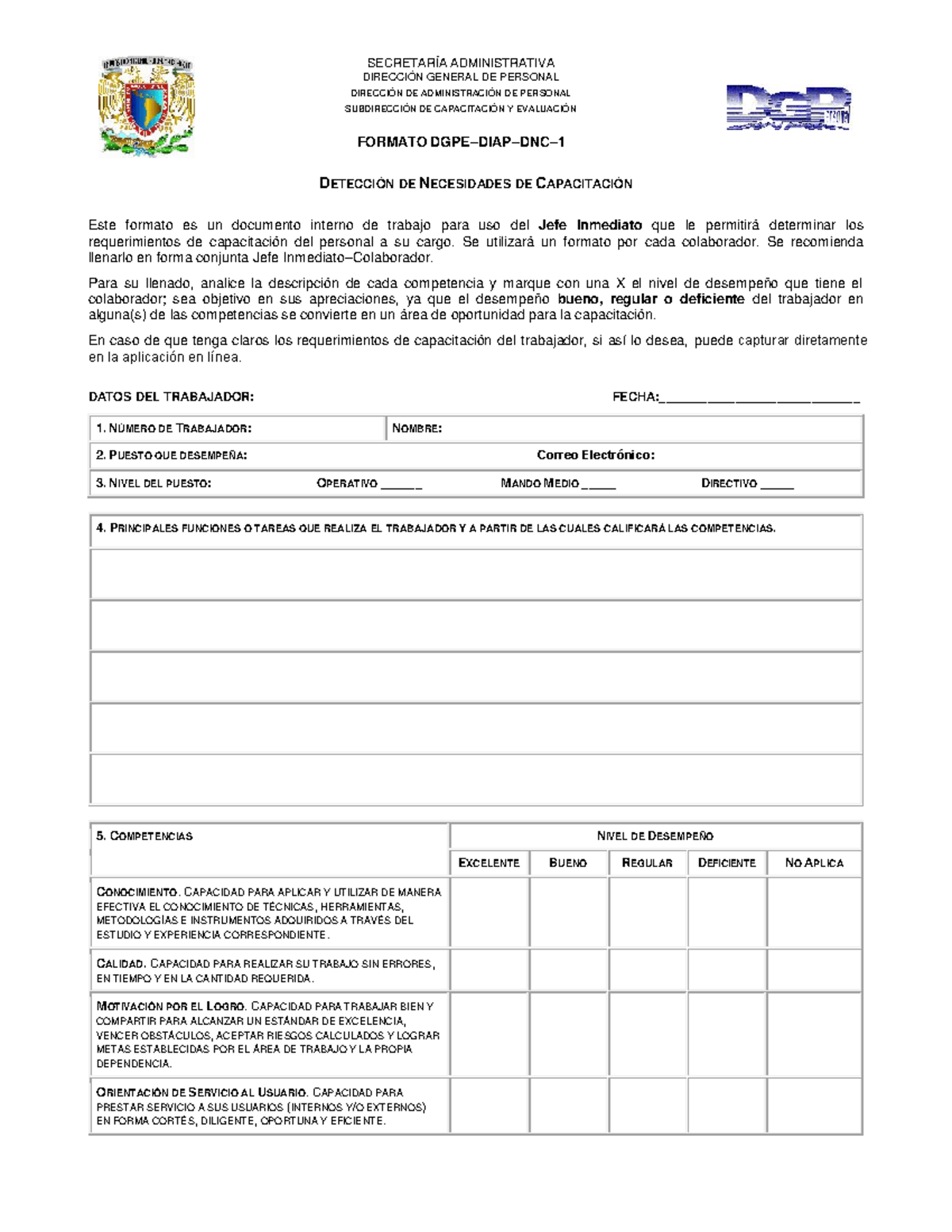 Formato DNC-1 2022 - Dnc - SECRETARÍA ADMINISTRATIVA DIRECCIÓN GENERAL ...