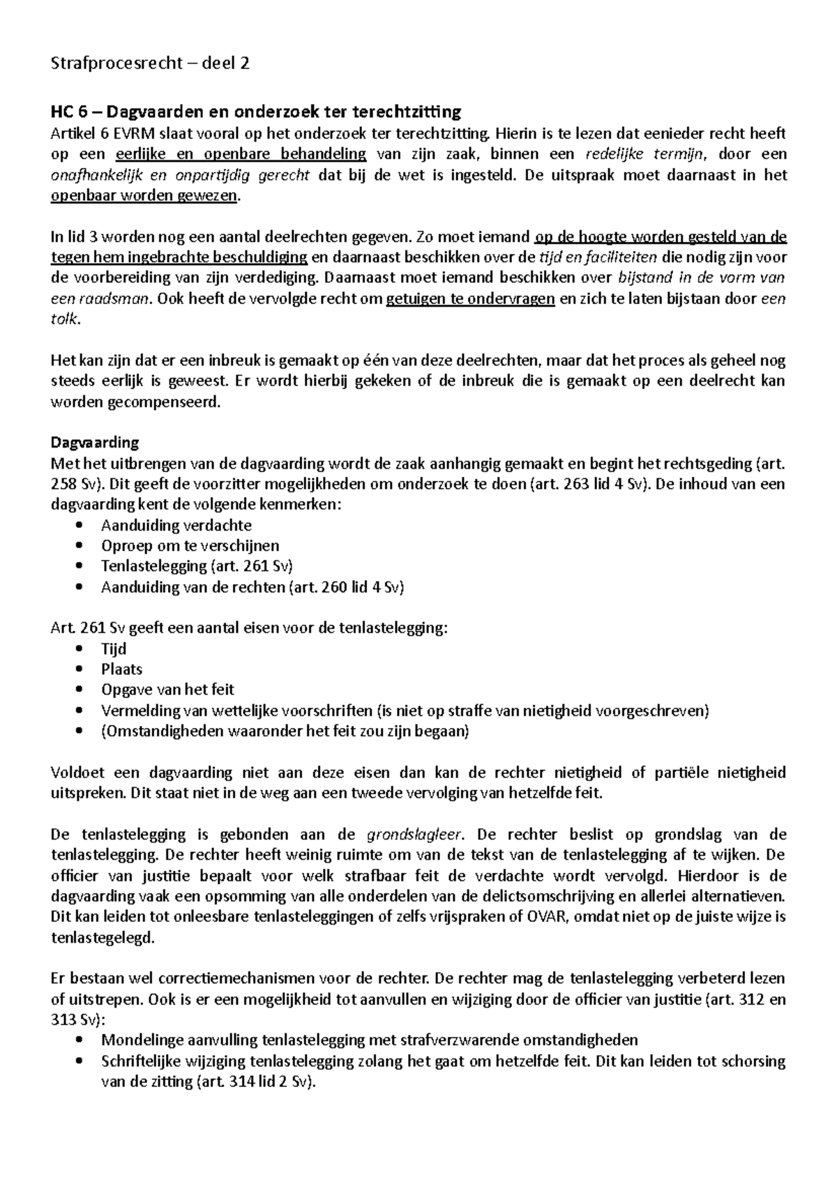 Hoorcolleges Deel 2 Strafprocesrecht Deel 2 Hc 6 Dagvaarden En