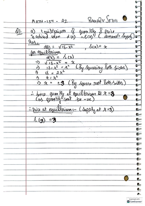 Math 154 a2q2 - assignment 2 quesyion2 - Math 154 - MATH - 154 ...