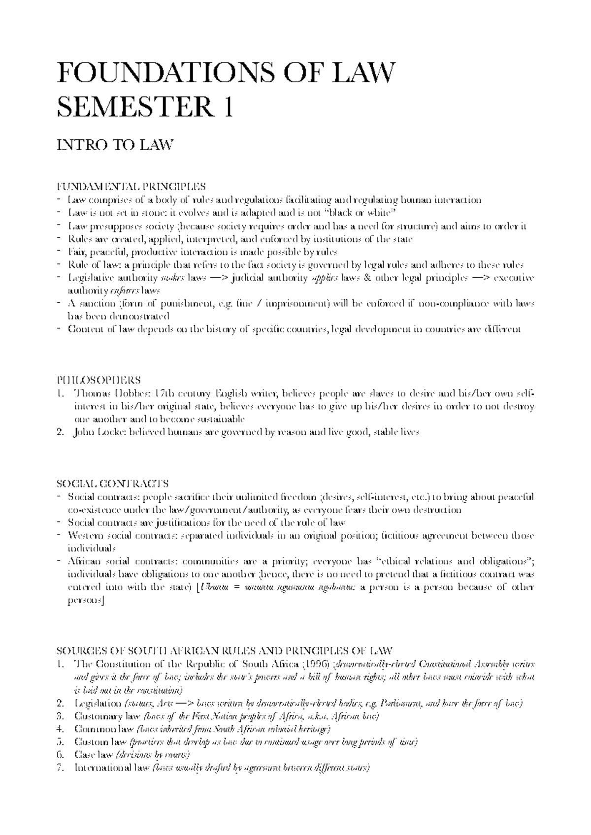 Foundations of Law Semester 1 Notes - FOUNDATIONS OF LAW SEMESTER 1 ...