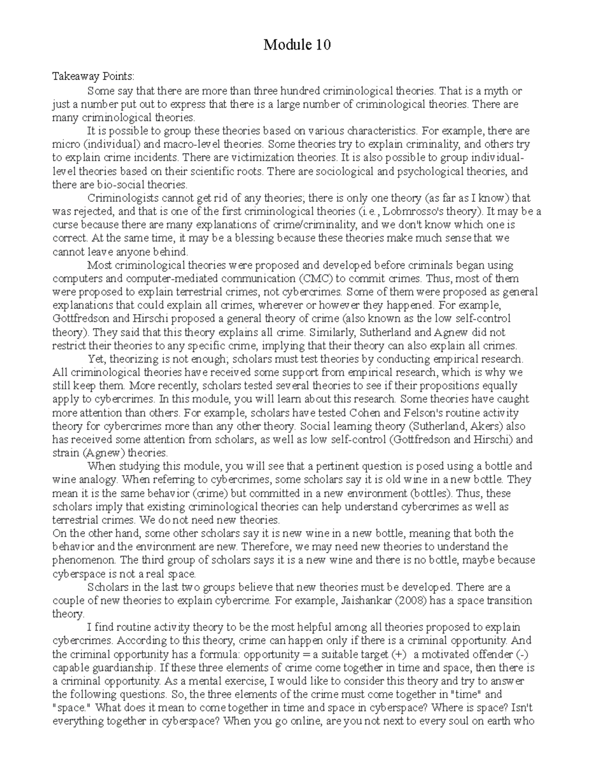 Chapter 11 Notes - This Course is taught by Dr. Duru - Module 10 ...