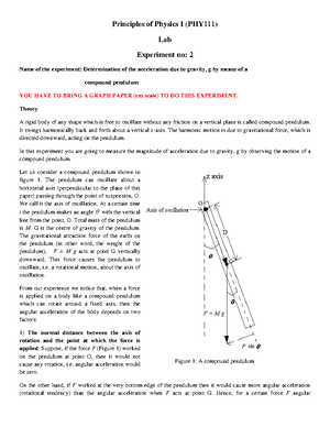 EXP3 - Experiment 3 - Principles of Physics I (PHY111) Lab Experiment ...