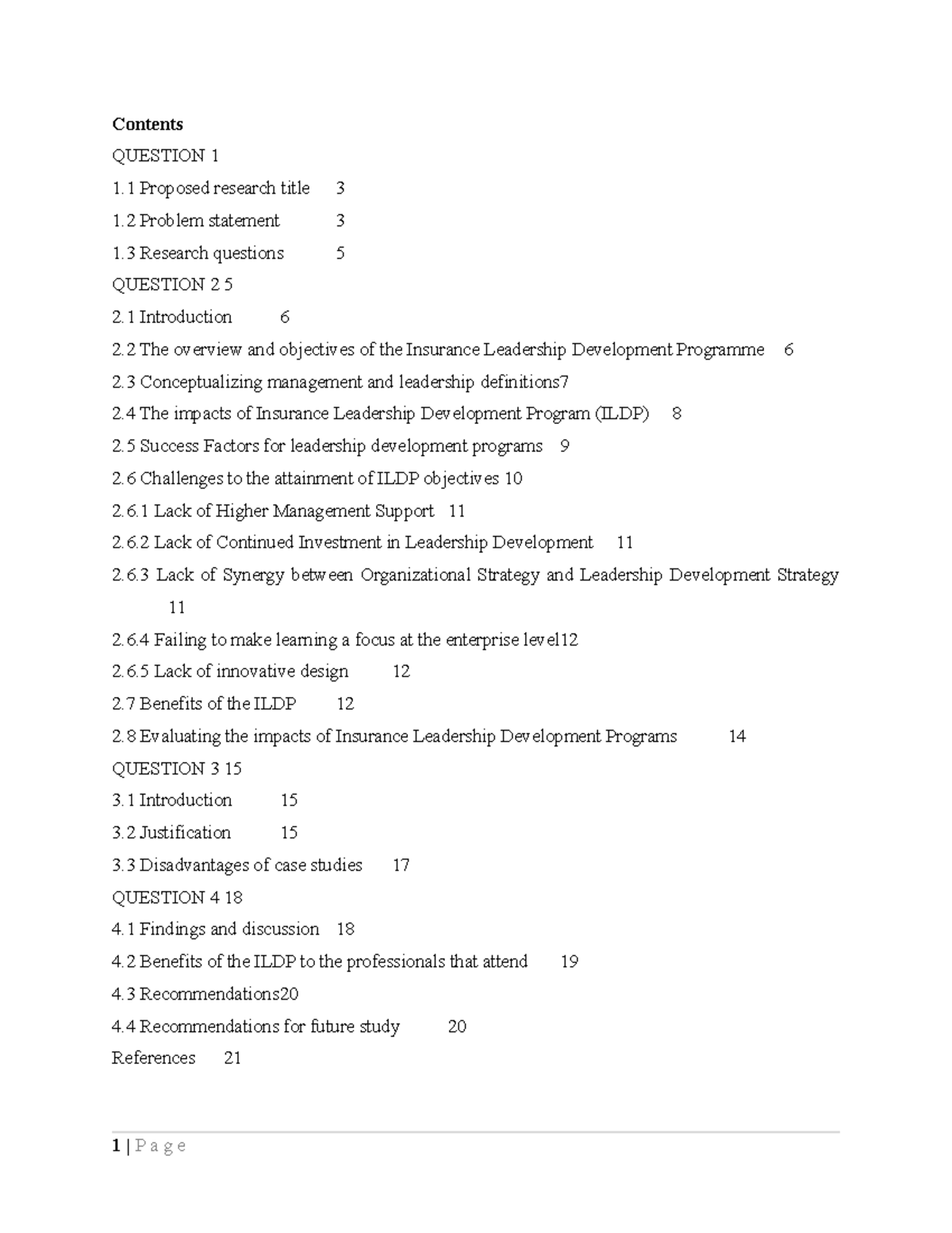 Research Methodology Assign 1 - Contents QUESTION 1 Proposed research ...