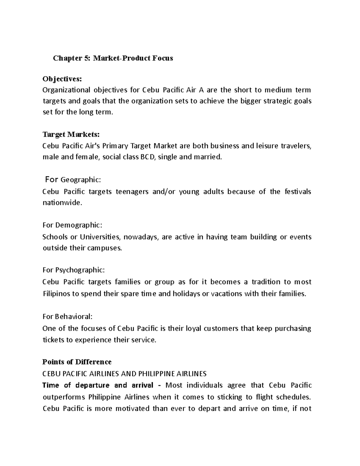 Final script for Cruise Line Operation - Chapter 5: Market-Product ...