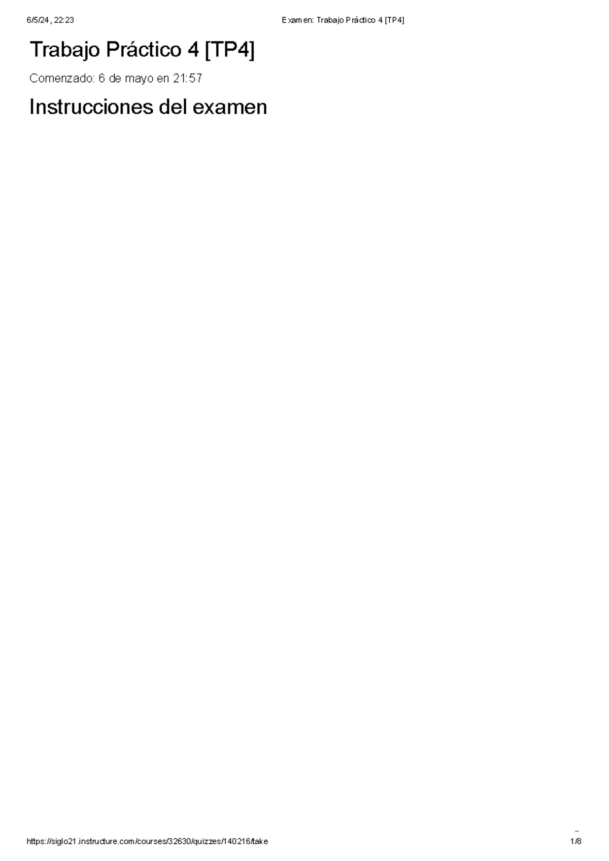 [TP4] 95% Marco Legal de las Organizaciones - Trabajo Práctico 4 [TP4] Comenzado: 6 de mayo en ...