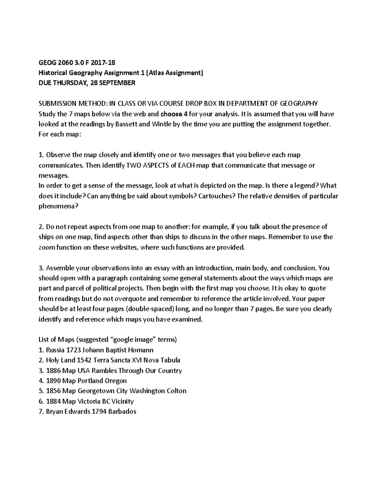 GEOG 2060 assignment 1 instructions - GEOG 2060 3 F Historical ...