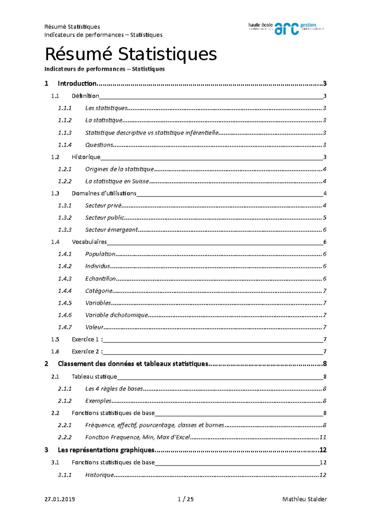 Resume Stats - les statistiques et probabilités : formules et calculs ...