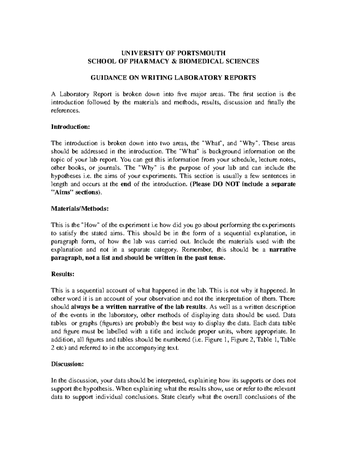 Marking schemes for labs and guidance on writing a lab report - NUR ...