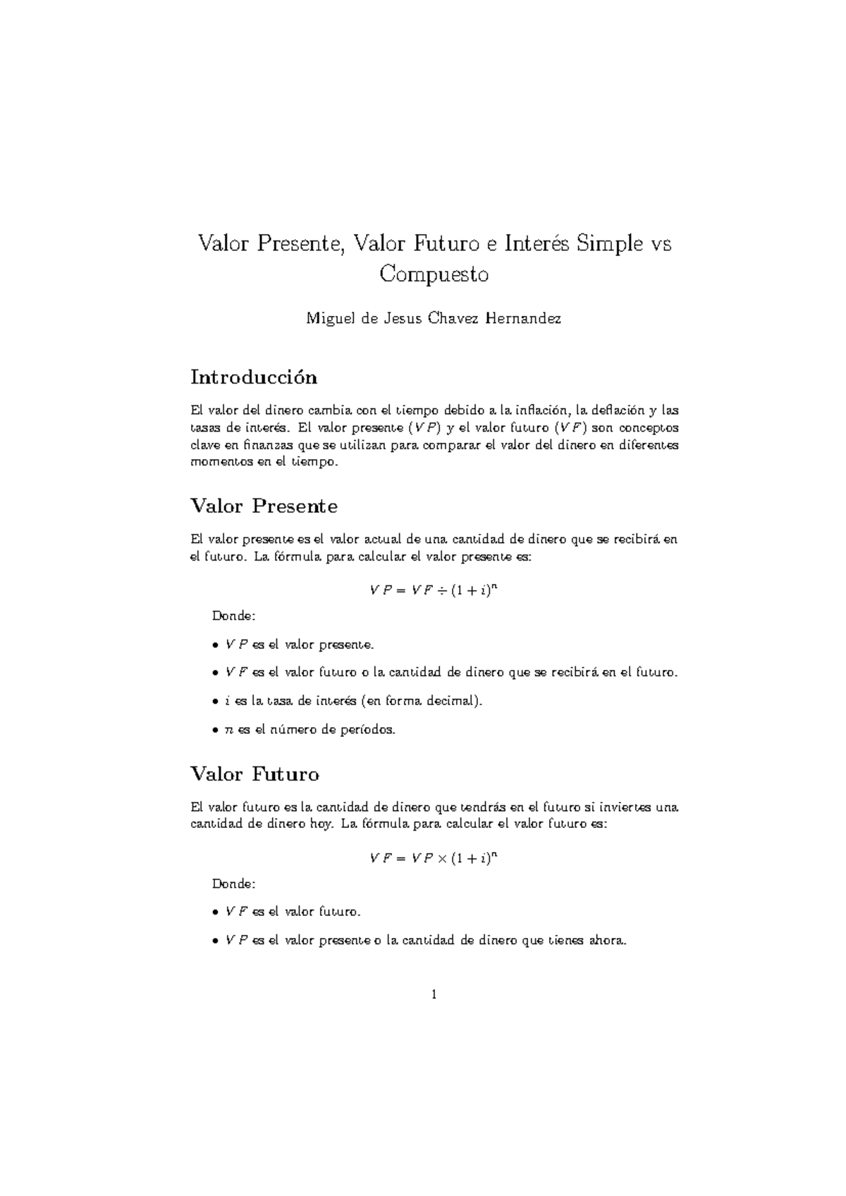 Interes simple compuesto y la equivalencia - Valor Presente, Valor ...