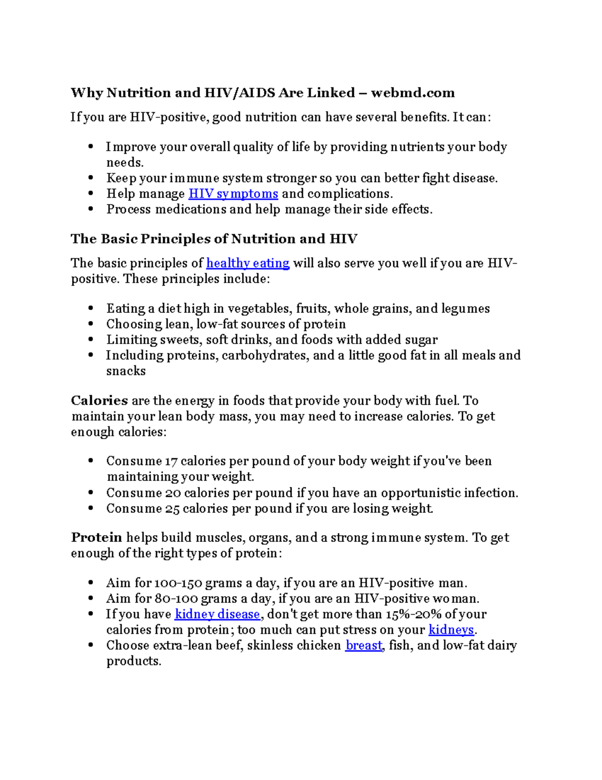 HIV NEW - Notes on HIV - Why Nutrition and HIV/AIDS Are Linked – webmd ...