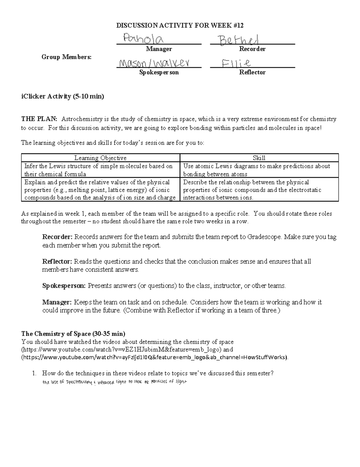 Discussion+Worksheet+Week+12 - DISCUSSION ACTIVITY FOR WEEK Group ...