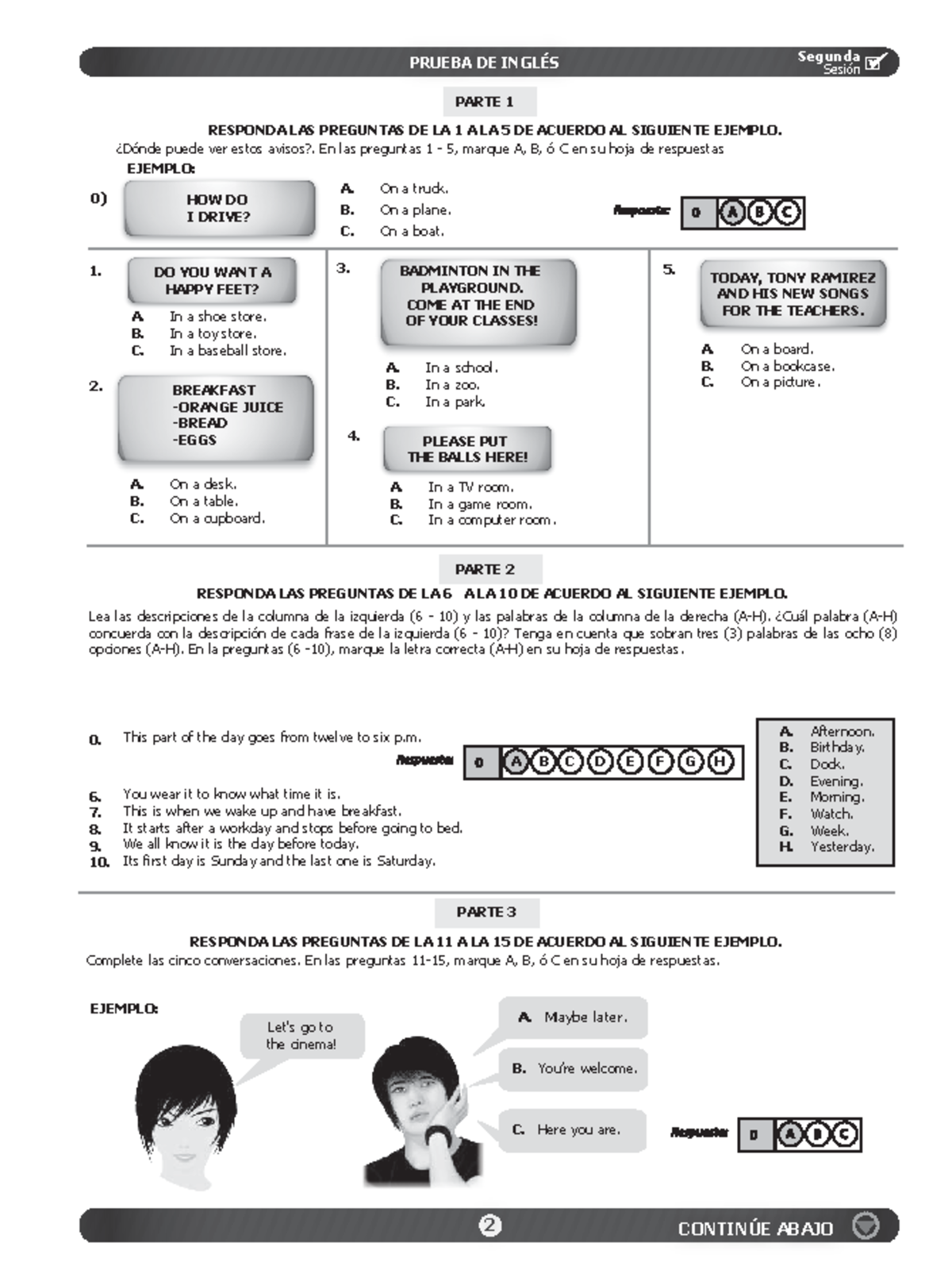 S2.1 Ingles - K1 - preparacion - 2 CONTINÚE ABAJO PRUEBA DE INGLÉS ...