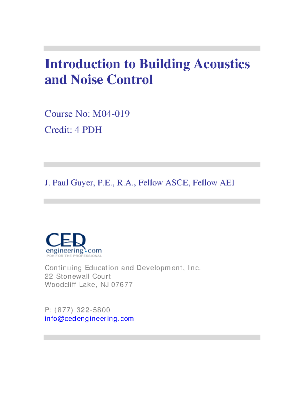 An Introduction to Building Acoustics and Noise Control R1 - Introduction to Building Acoustics ...