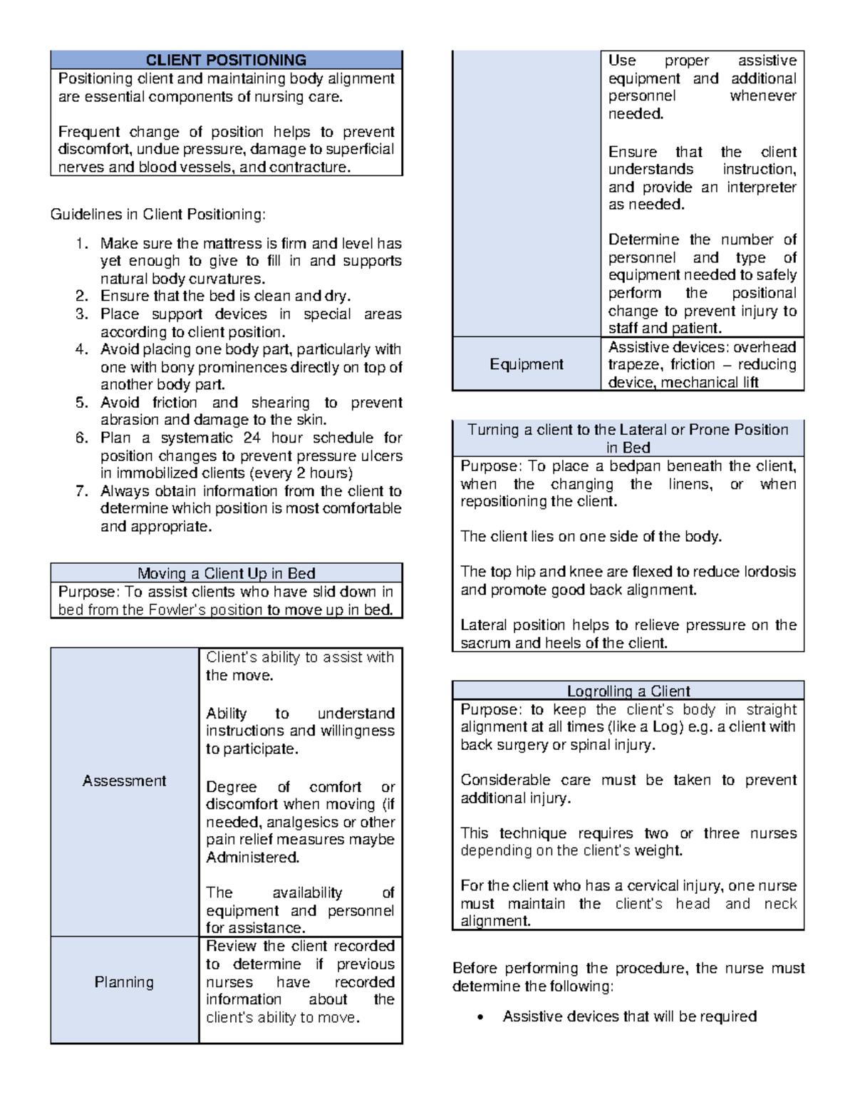 RLE- Reviewer - zzc - CLIENT POSITIONING Positioning client and ...