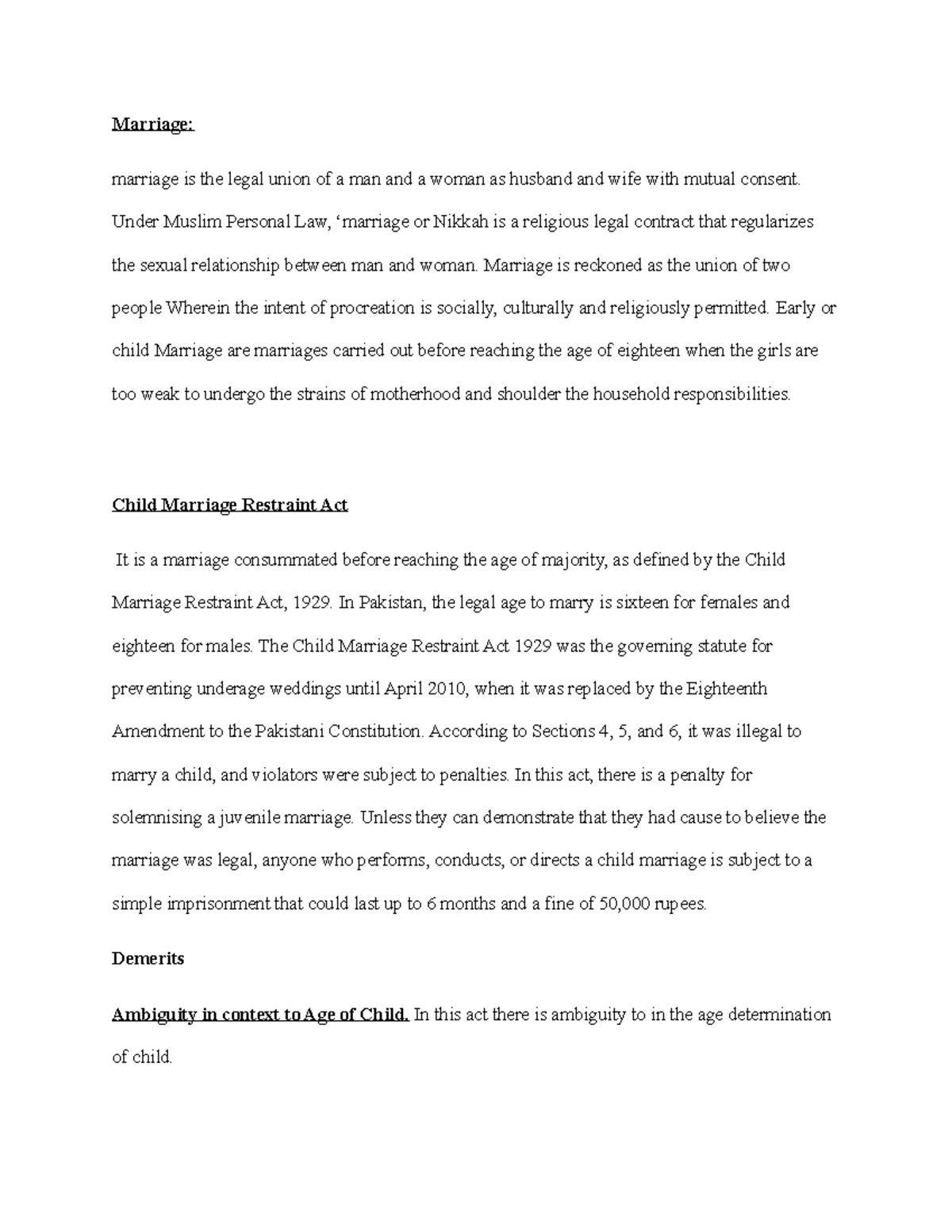 Marriage contracts - Marriage: marriage is the legal union of a man and ...