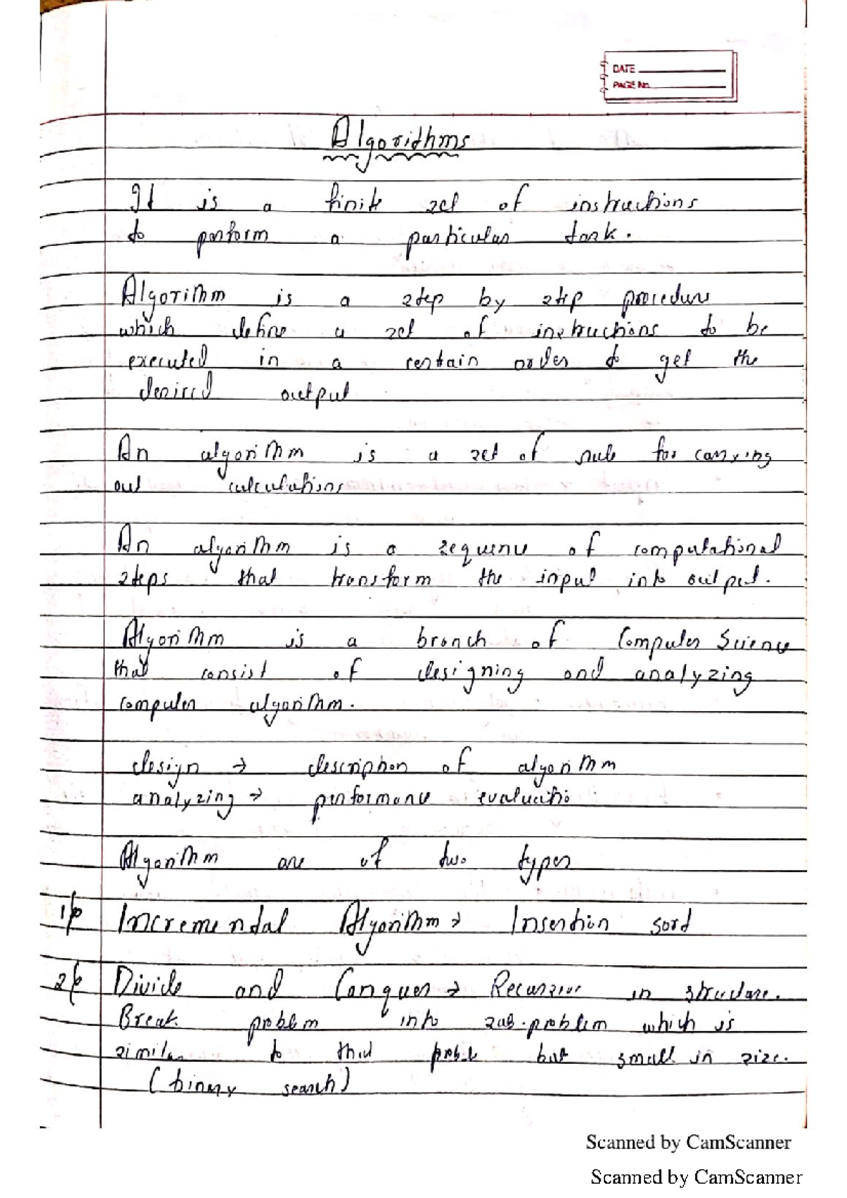 DAA(Unit-1) - best notes - B.tech Cse-aiml - Studocu