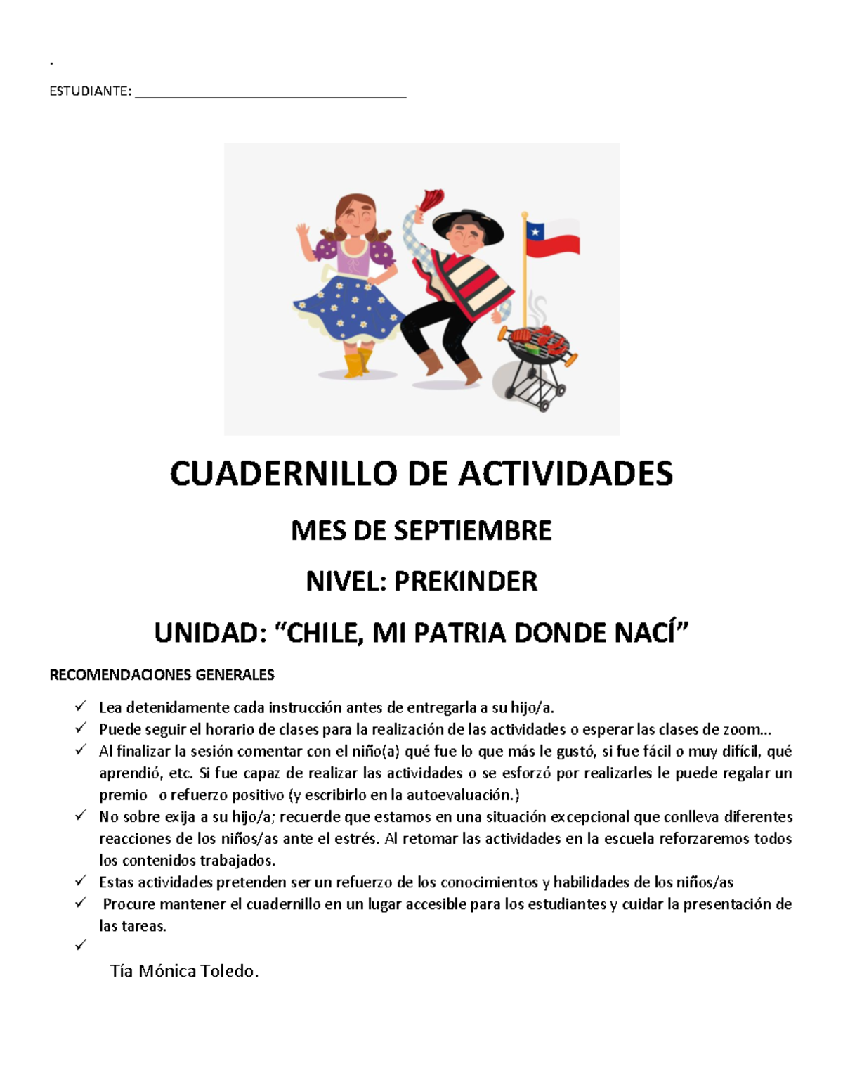 Tareas- Septiembre - . ESTUDIANTE ...