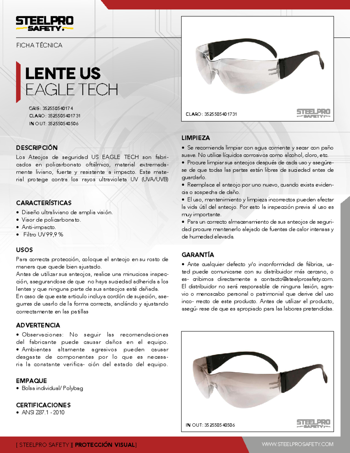 FT Lente US Eagle TECH - nghfgfxgfxjhvk - LENTE US EAGLE TECH DESCRIPCIÓN FICHA TÉCNICA EMPAQUE ...