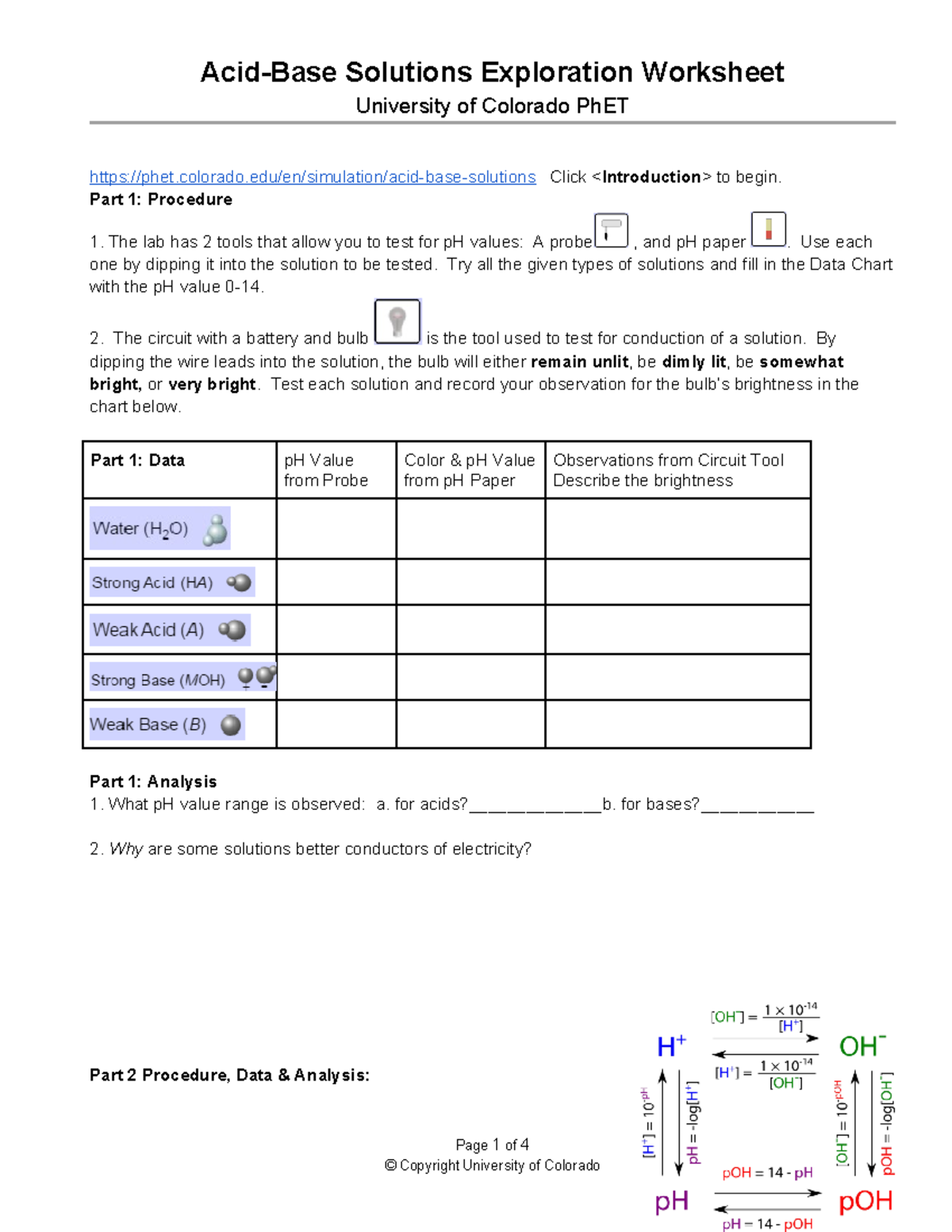 Copy of Acid-Base Solutions Exploration Worksheet - University of ...