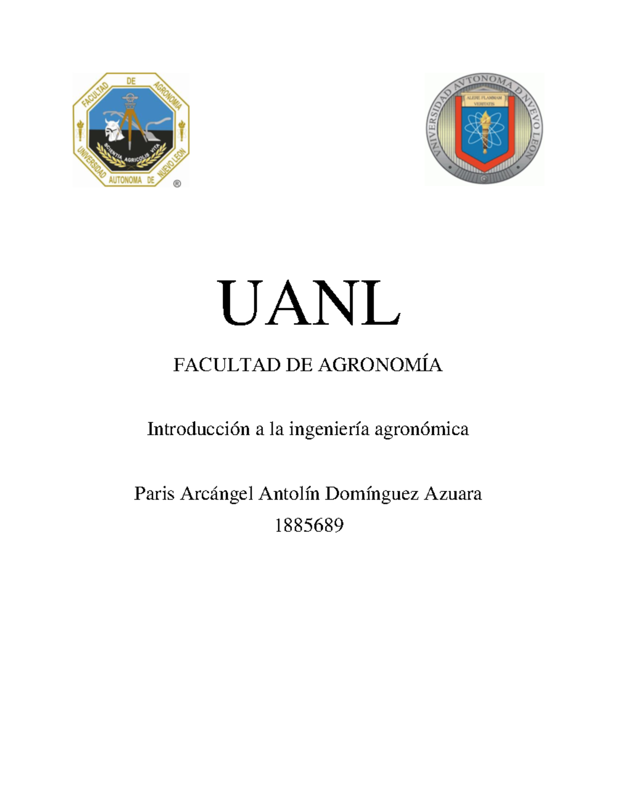 Actividad 1.4 ingag - UANL FACULTAD DE AGRONOMÍA Introducción a la ...