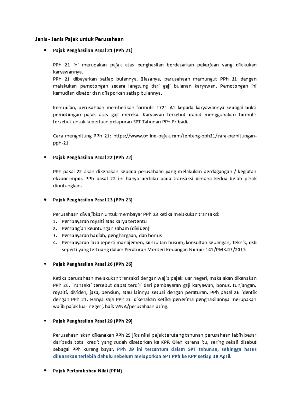 Belajar Pajak PPn, PPh - Jenis - Jenis Pajak untuk Perusahaan Pajak ...