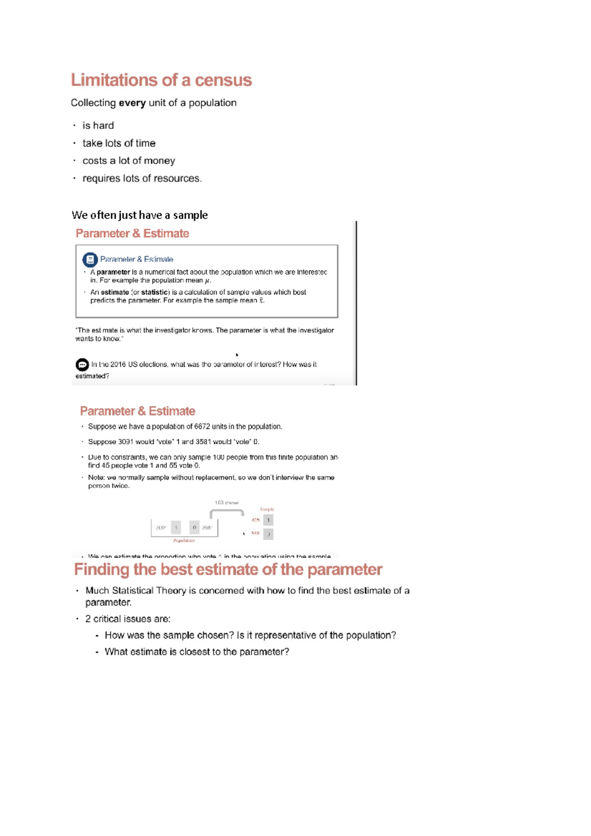 Data1001 Week 8 Lecture Notes Yuh Thank You We Often Just Have A Sample People May Think