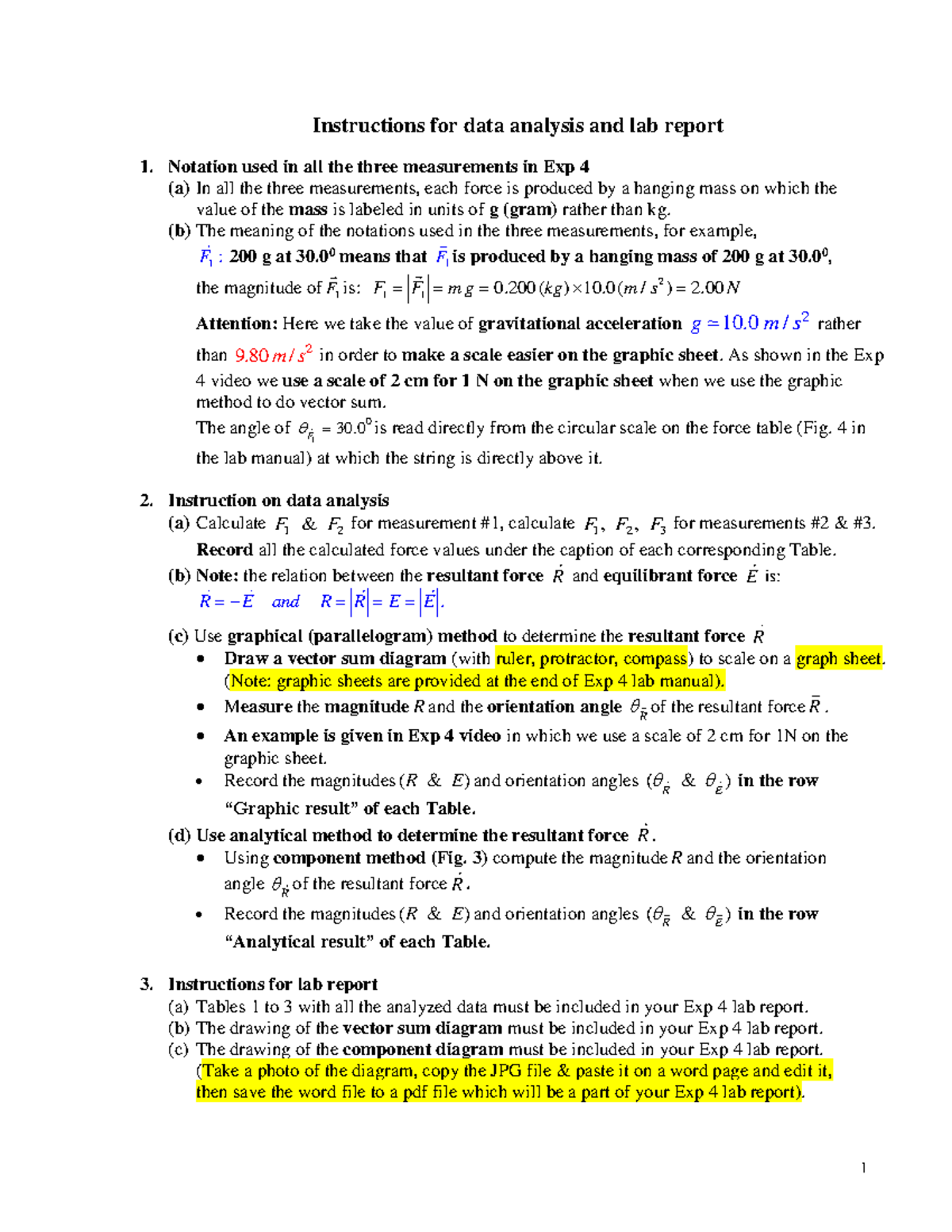 PHY2048L Exp 4 Data and Instructions - PHY 2048L - FAU - Studocu