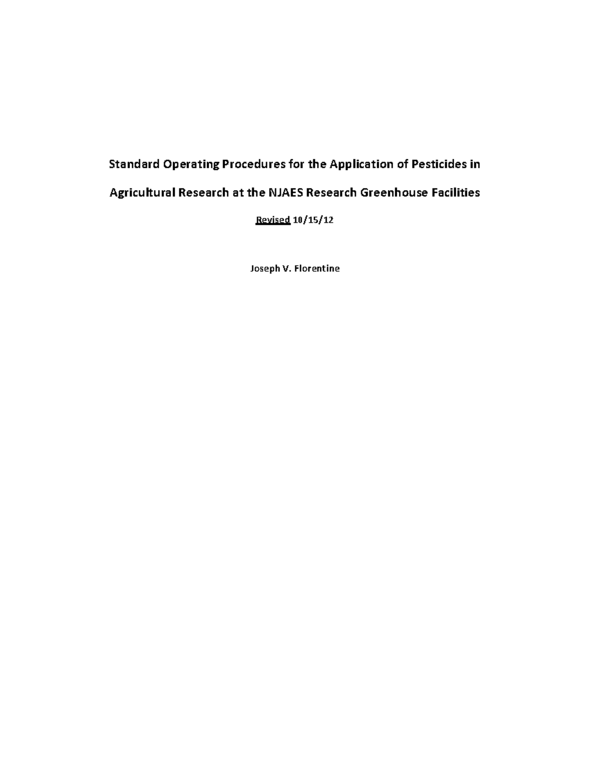 SOP-Pesticide-Application - Standa d Ope ating P ocedu es fo the ...