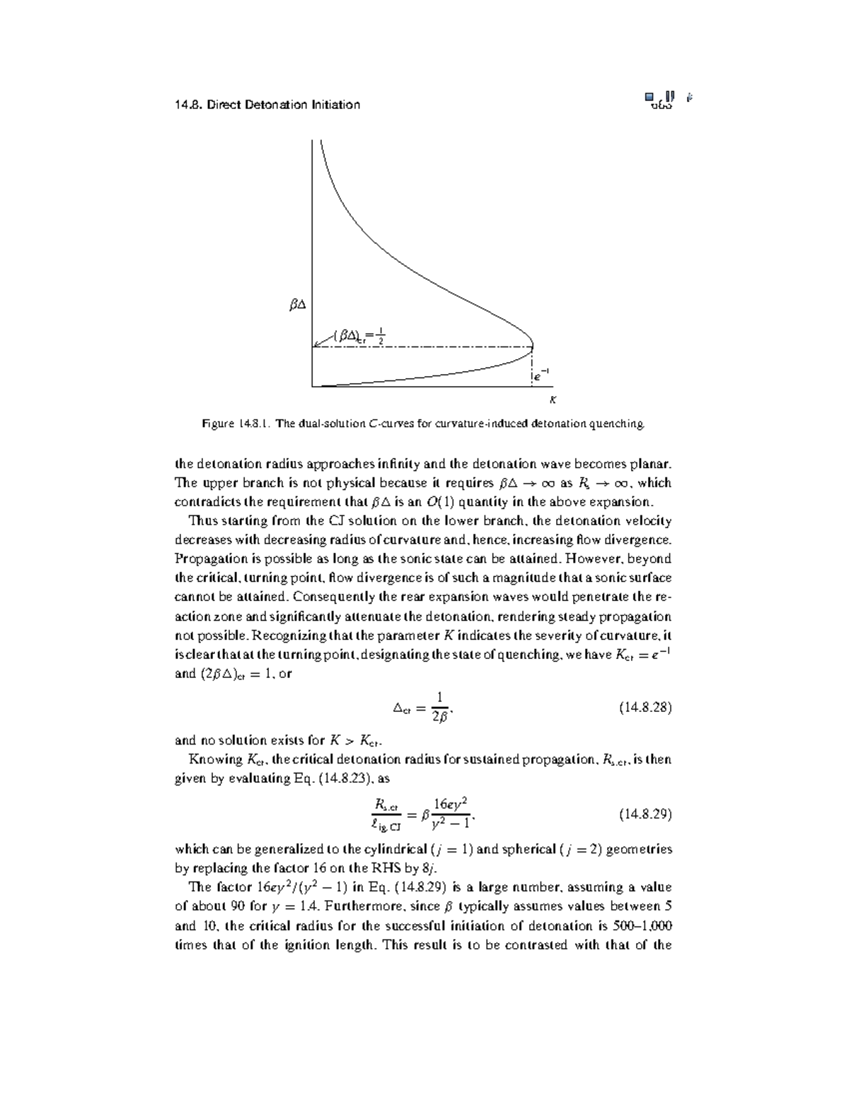 Law C.K. - Combustion physics-CUP (2006 )-118 - Direct Detonation Initiation 683 ( β∆ β∆ )cr= 12 ...