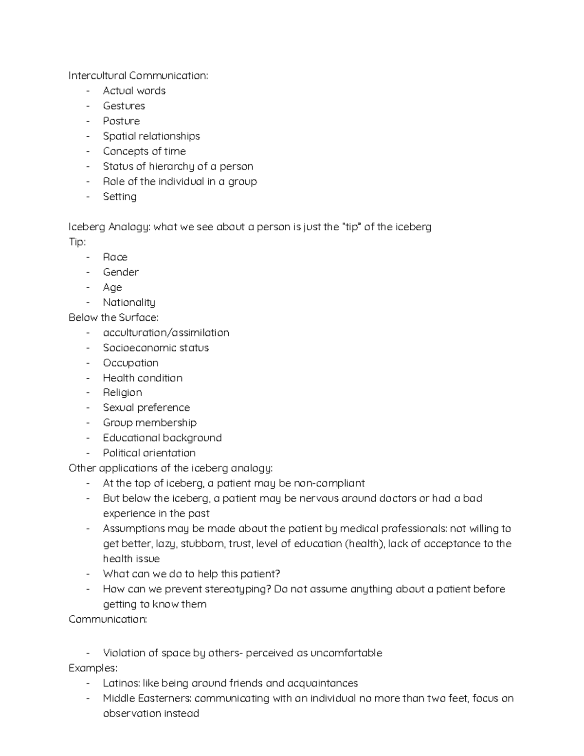 Chapter 3 Notes NUSC 1167 - Intercultural Communication: - Actual words ...