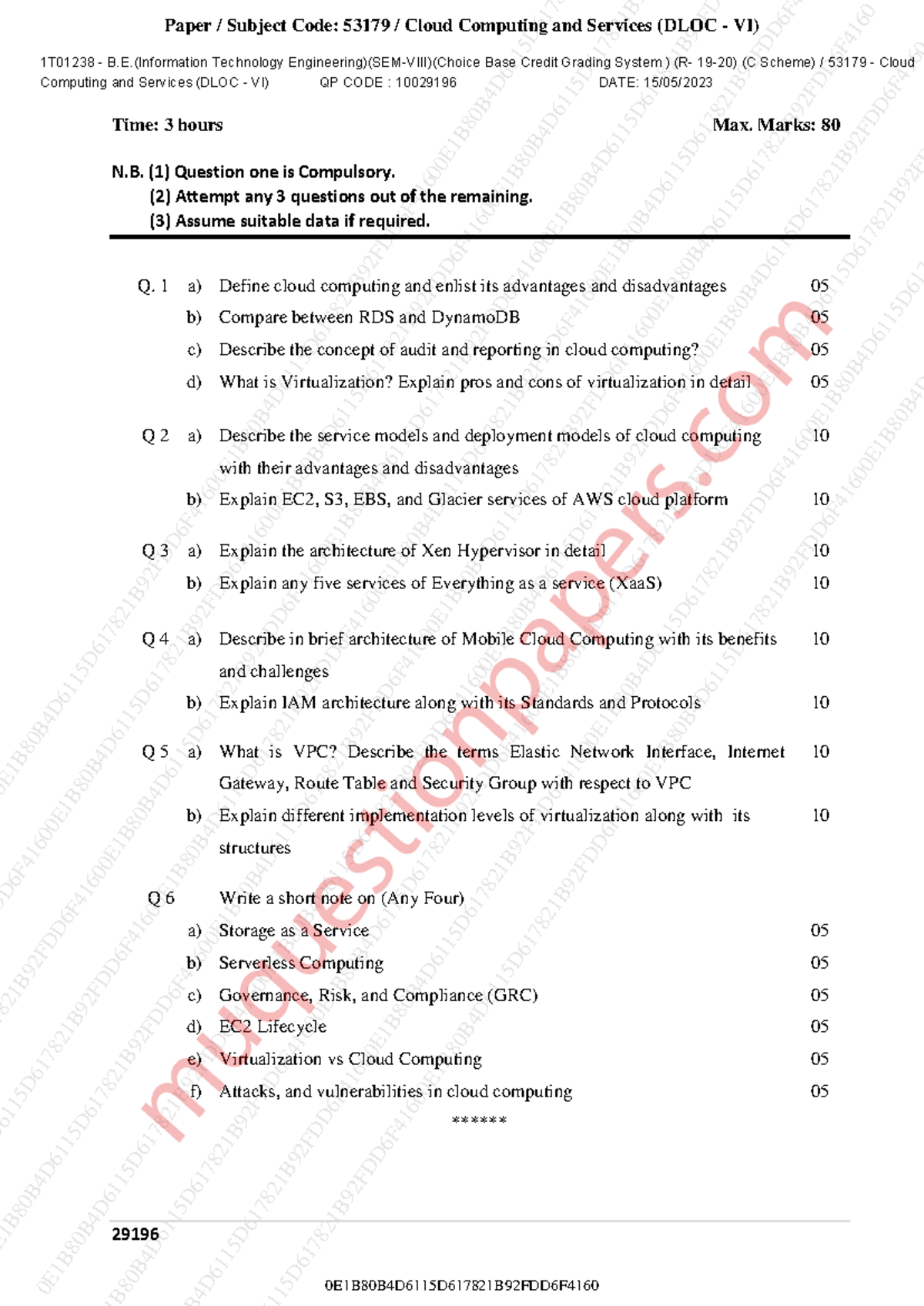 Be information-technology semester-8 2023 may dloc-vi-cloud-computing-and-services-rev-2019-c ...