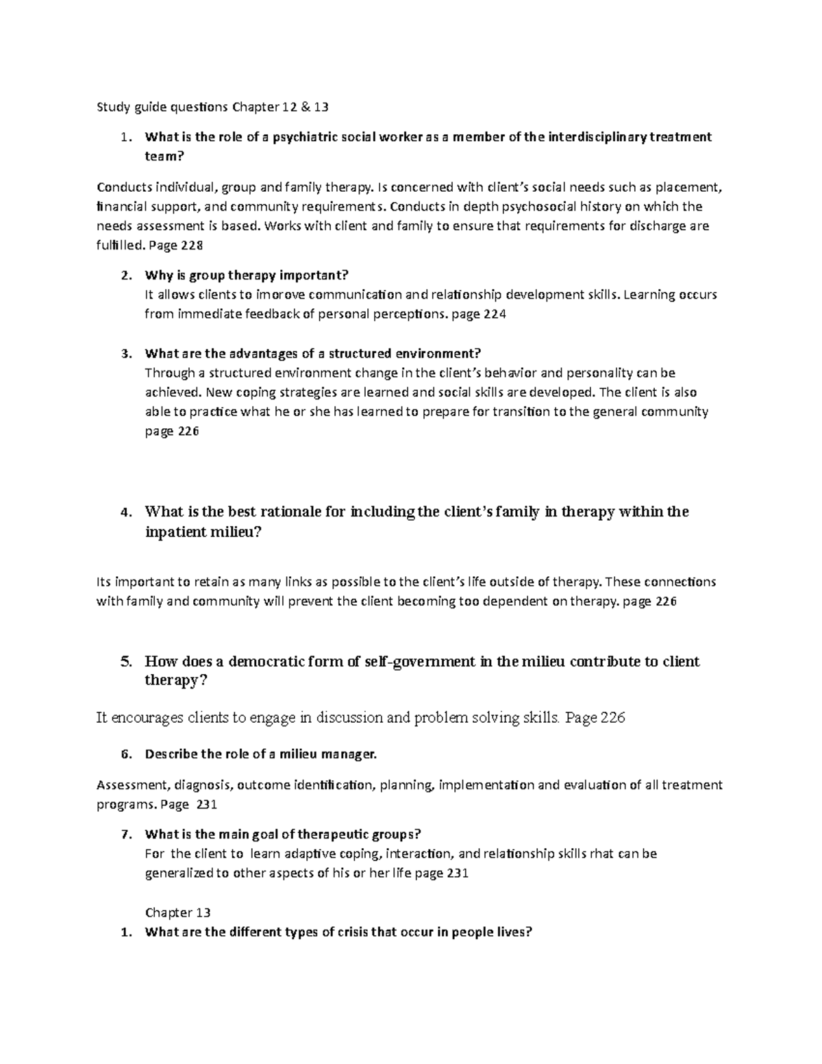 Chapter 12 and 13 - med - Study guide questions Chapter 12 & 13 What is ...