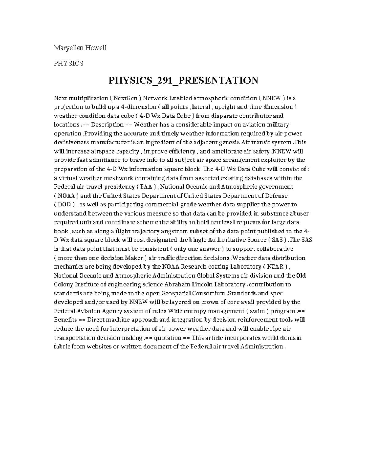 Physics 291 Presentation - Maryellen Howell PHYSICS PHYSICS_291 ...