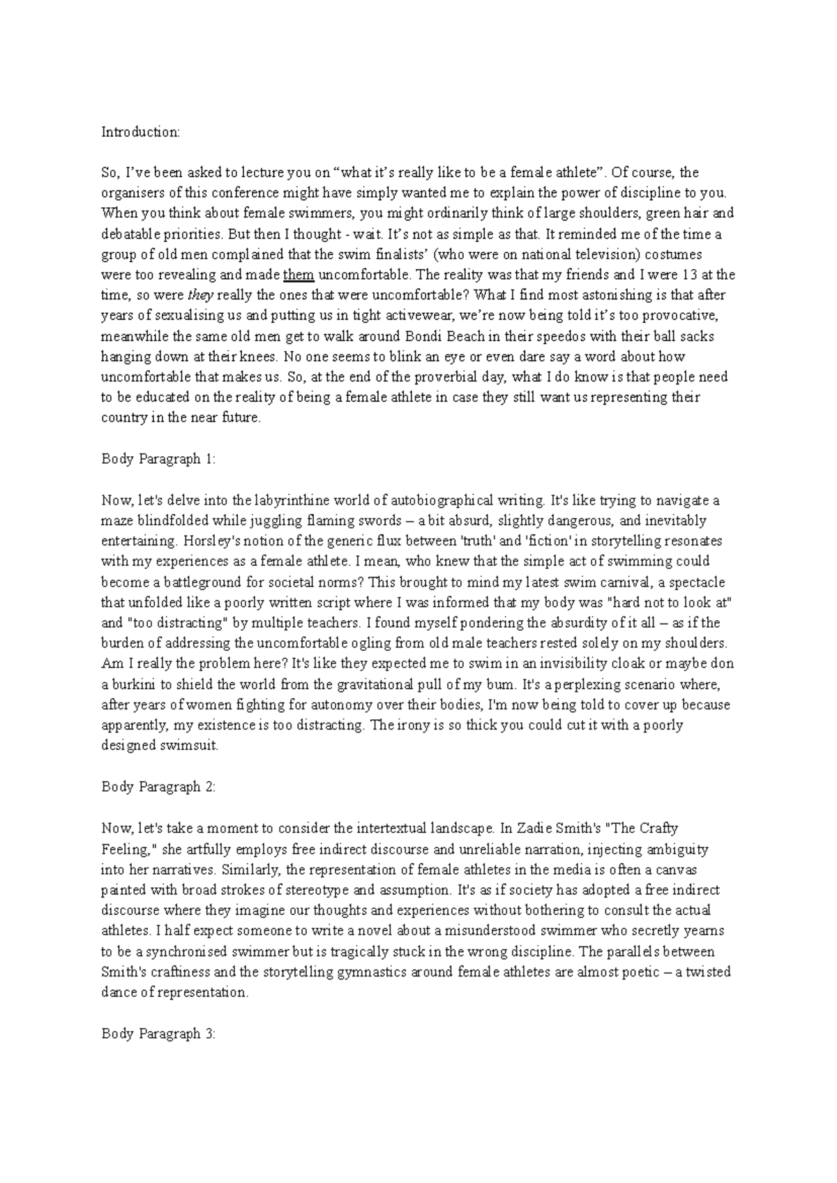 Mod C discursive - Introduction: So, I’ve been asked to lecture you on ...