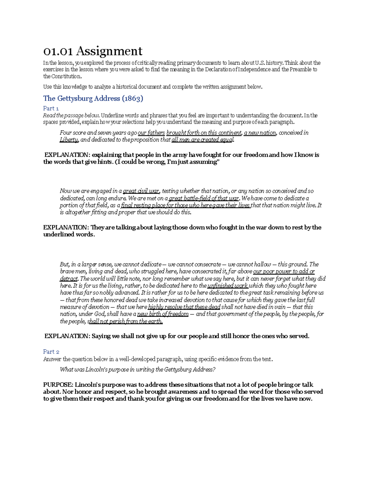 1.01 assignment - fun - 01 Assignment In the lesson, you explored the process of critically ...