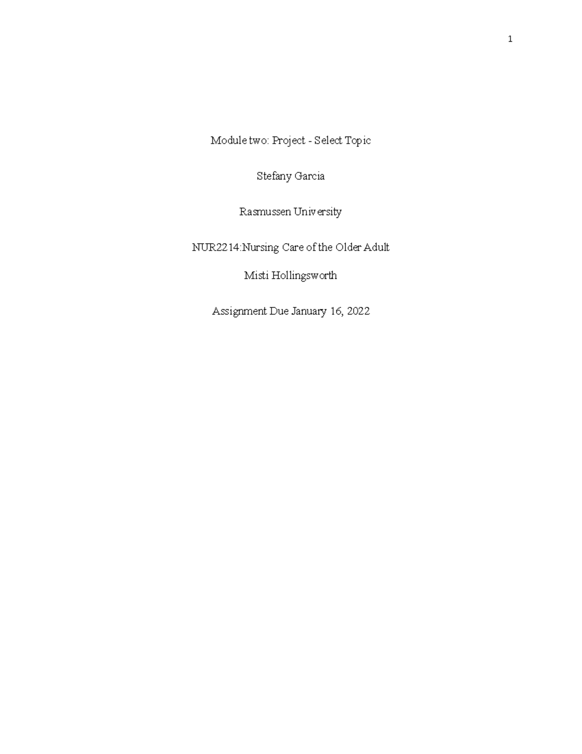 Sgarcia project CAD - 1 Module two: Project - Select Topic Stefany ...