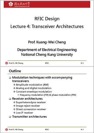 RFIC 2020F assignment 2 - 1 Radio Frequency Integrated Circuit Design ...