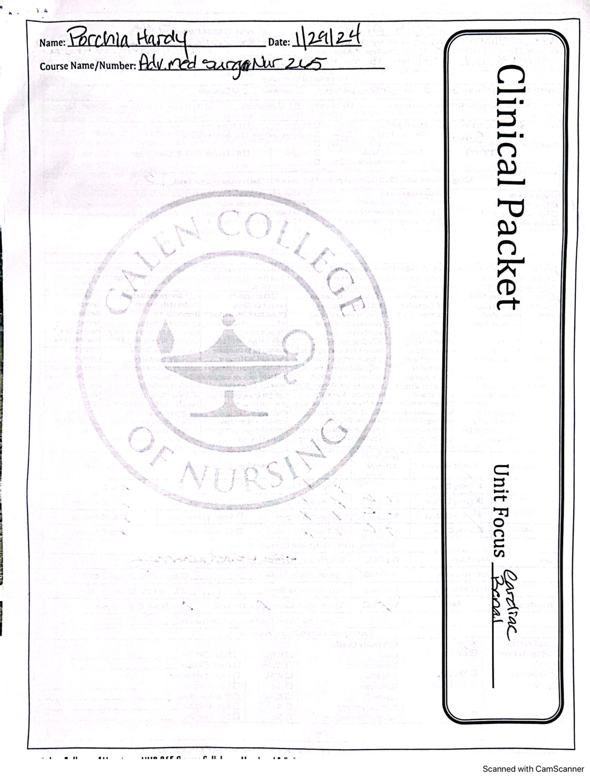 Clinical packet 1 revised - NUR265 - Studocu