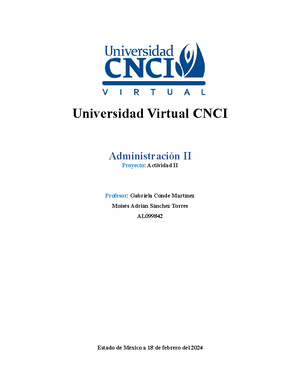 Plantilla Proyecto Integrador - Universidad Virtual CNCI Tutor: Homero Curso: M8 Administración ...