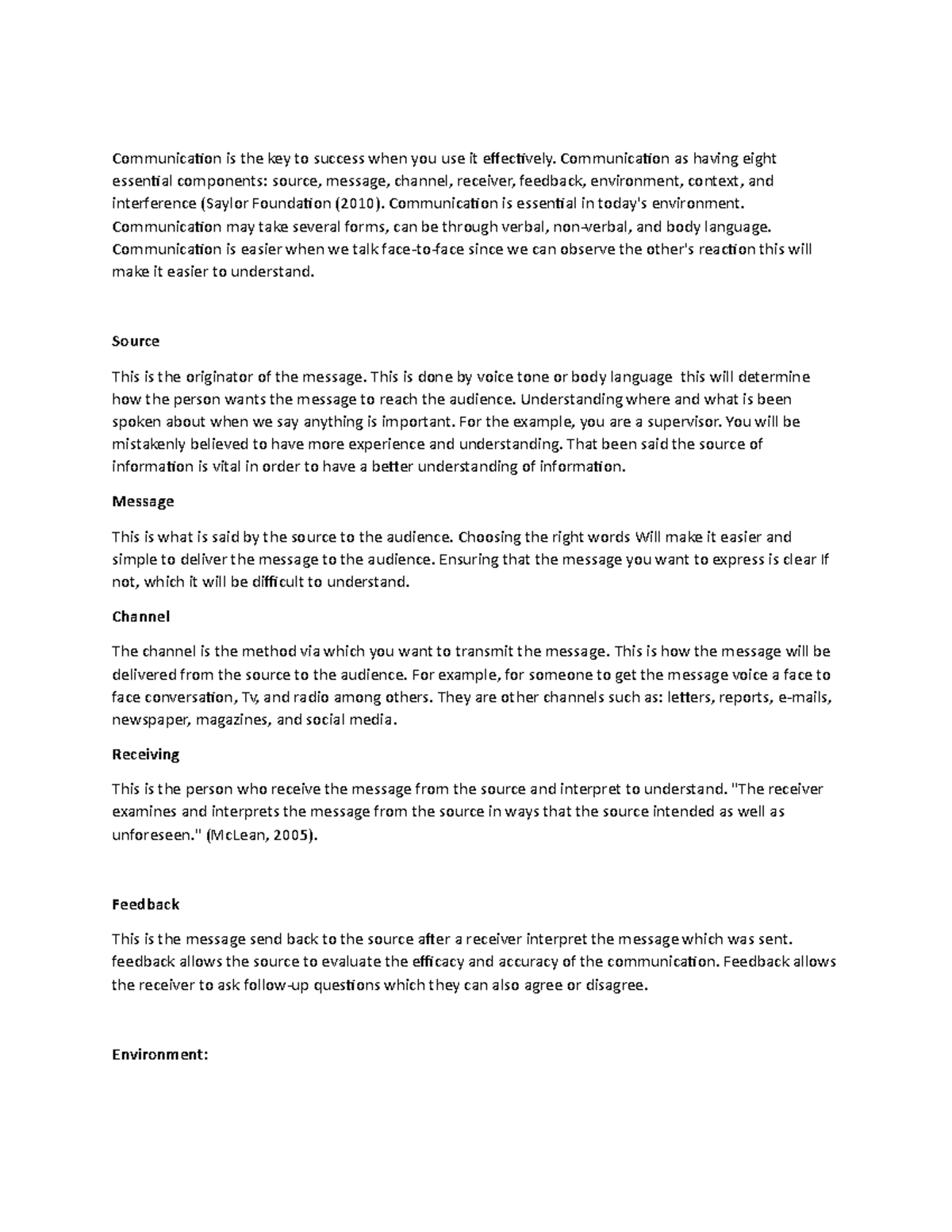 Bus1105 discussion forum unit1 - Communication is the key to success ...