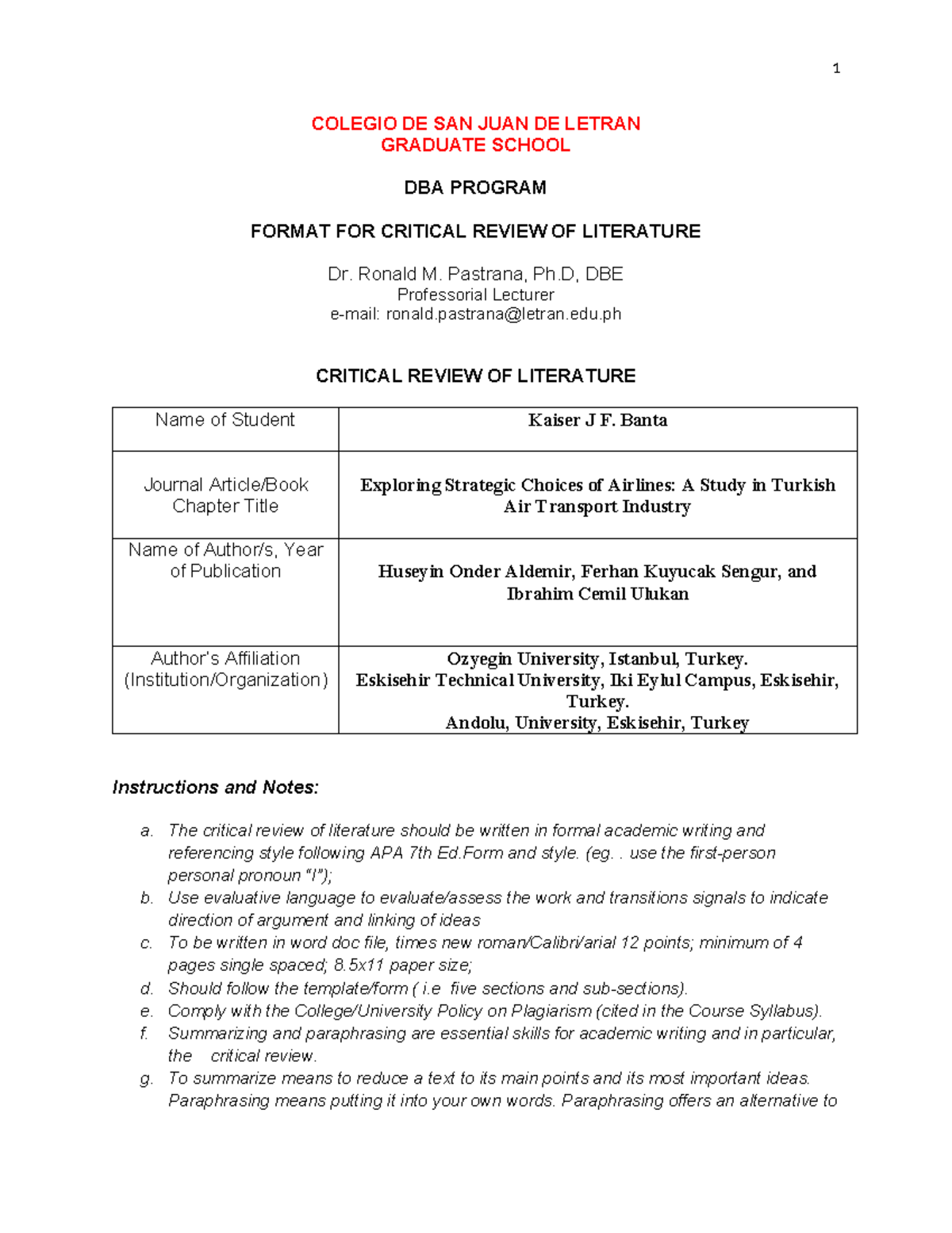 Cri. Paper #2 Exploring Strategic Choice draft - COLEGIO DE SAN JUAN DE ...