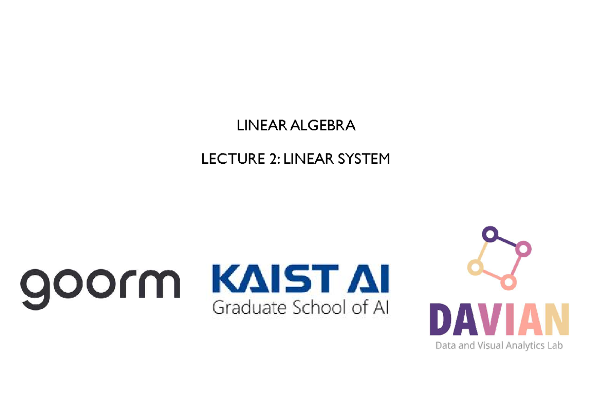 Lecture 14 2 - operating system concepts - LINEAR ALGEBRA LECTURE 2 ...