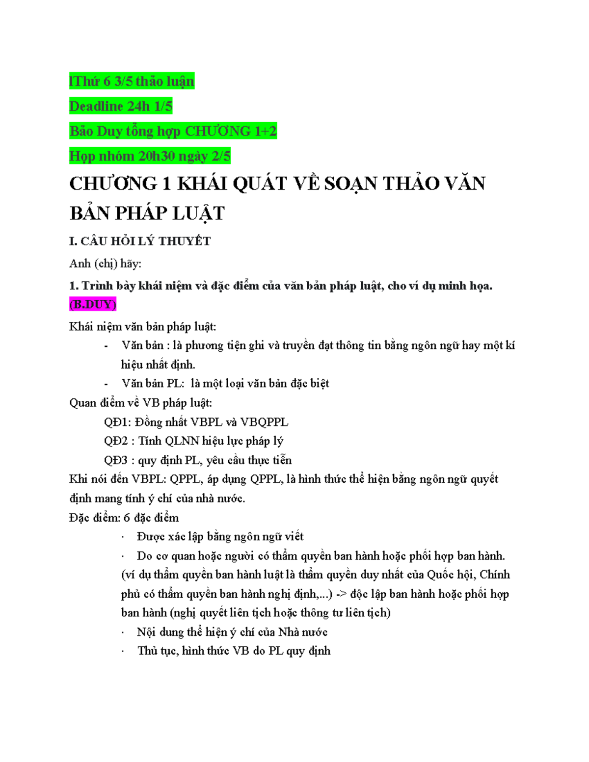 Knstvb-NHÓM 1 - Bài thảo luận KNSTVB - lThứ 6 3/5 thảo luận Deadline 24h 1/ Bảo Duy tổng hợp ...