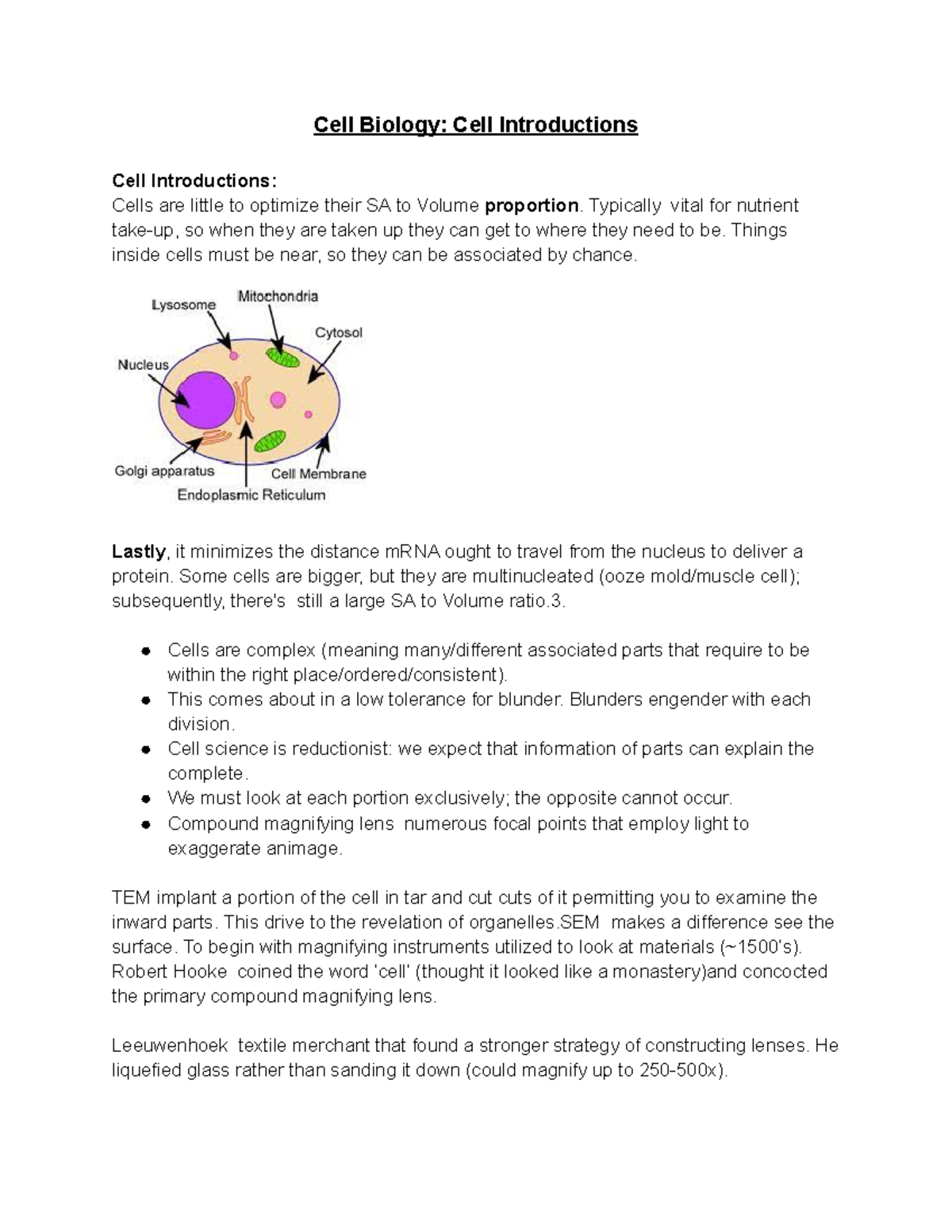 Cell Biology Cell Introductions - Typically vital for nutrient take-up ...
