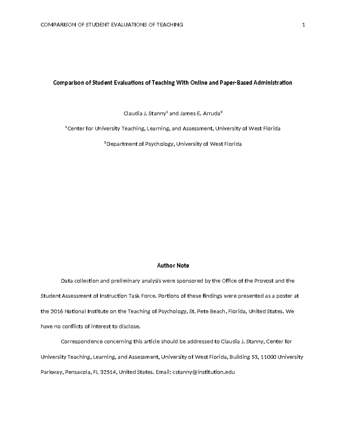 Professional-paper-annotated - Comparison of Student Evaluations of ...