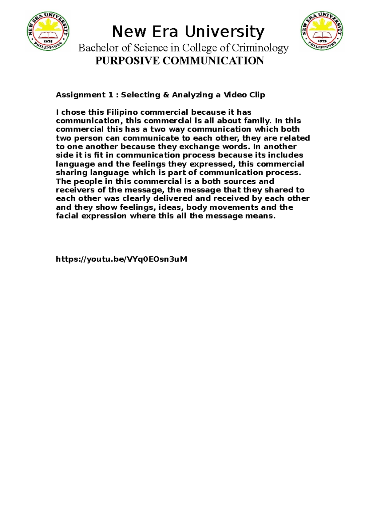Assignment 1- IT WILL HELP TO YOUR COURSE - New Era University Bachelor ...