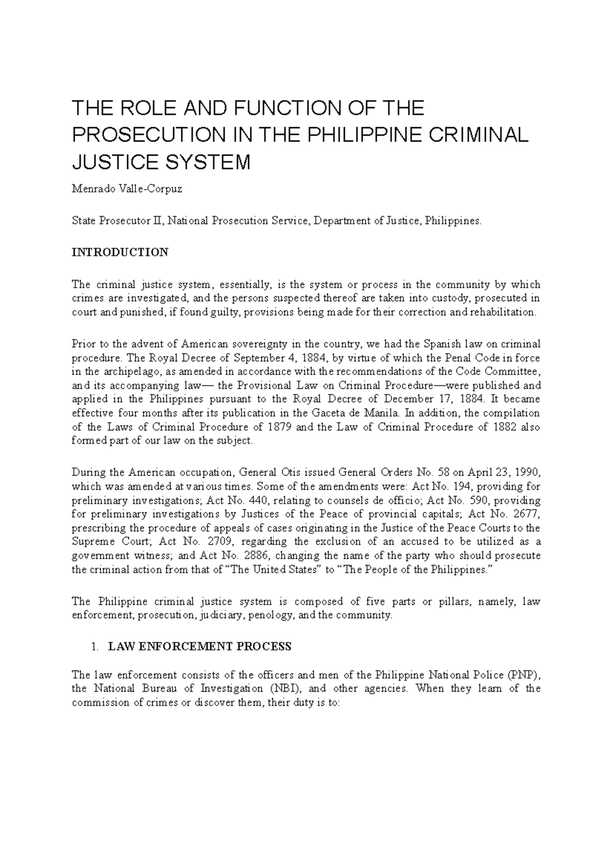 Prosecution In Cjs Lecture For Cjs You Can Review It The Role And Function Of The