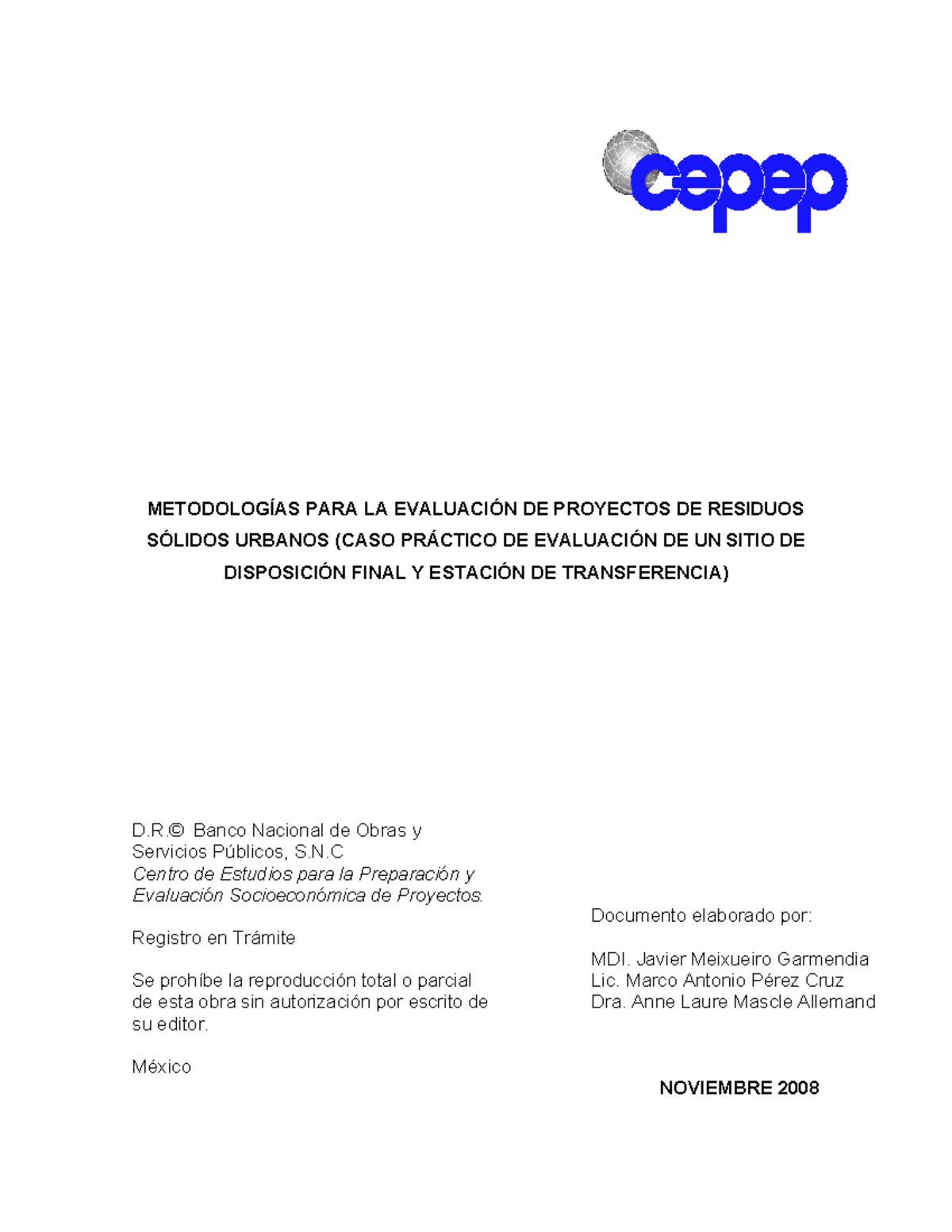 Metodologia residuos solidos - METODOLOGÕAS PARA LA EVALUACI”N DE PROYECTOS DE RESIDUOS S”LIDOS ...