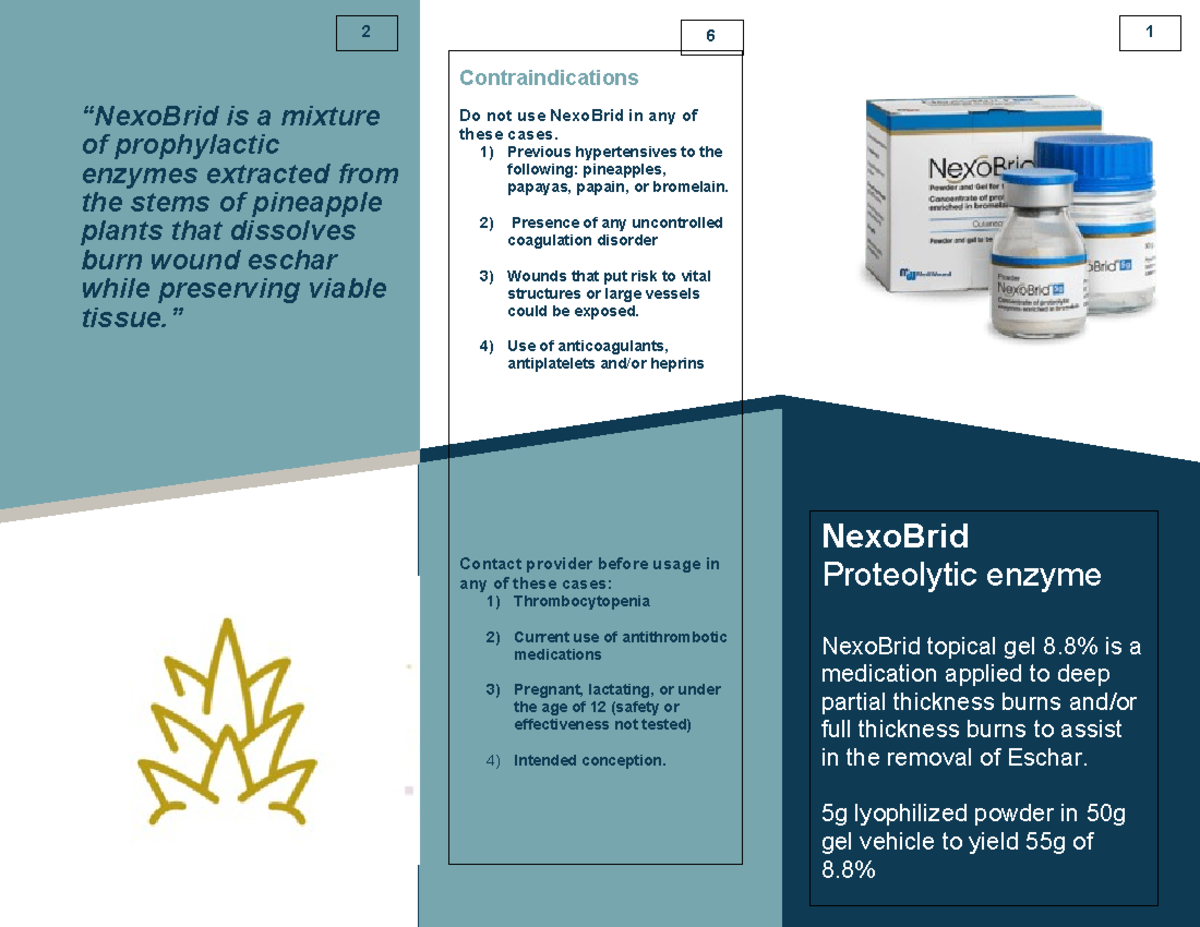 teaching Brochure - “NexoBrid is a mixture of prophylactic enzymes extracted from the stems of ...