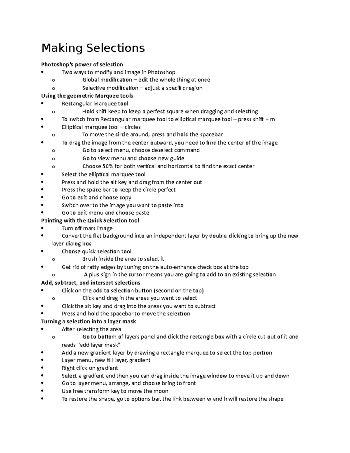 Making Selections - Photoshop - Ryan Moeller - Making Selections ...